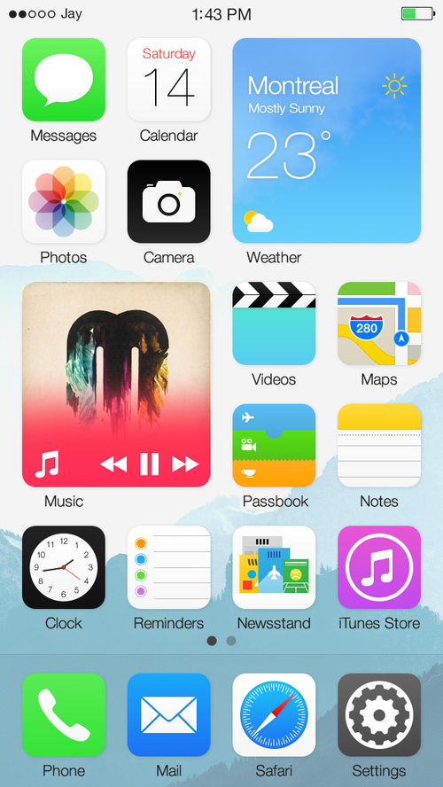 ConCept iOS 8: Sự kết hợp giữa Widget và Live Tile - ViettelStore.vn