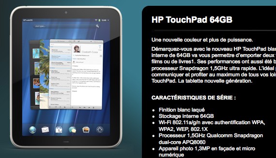 HP giới thiệu TouchPad phiên bản 64GB, giá 860USD - ViettelStore.vn